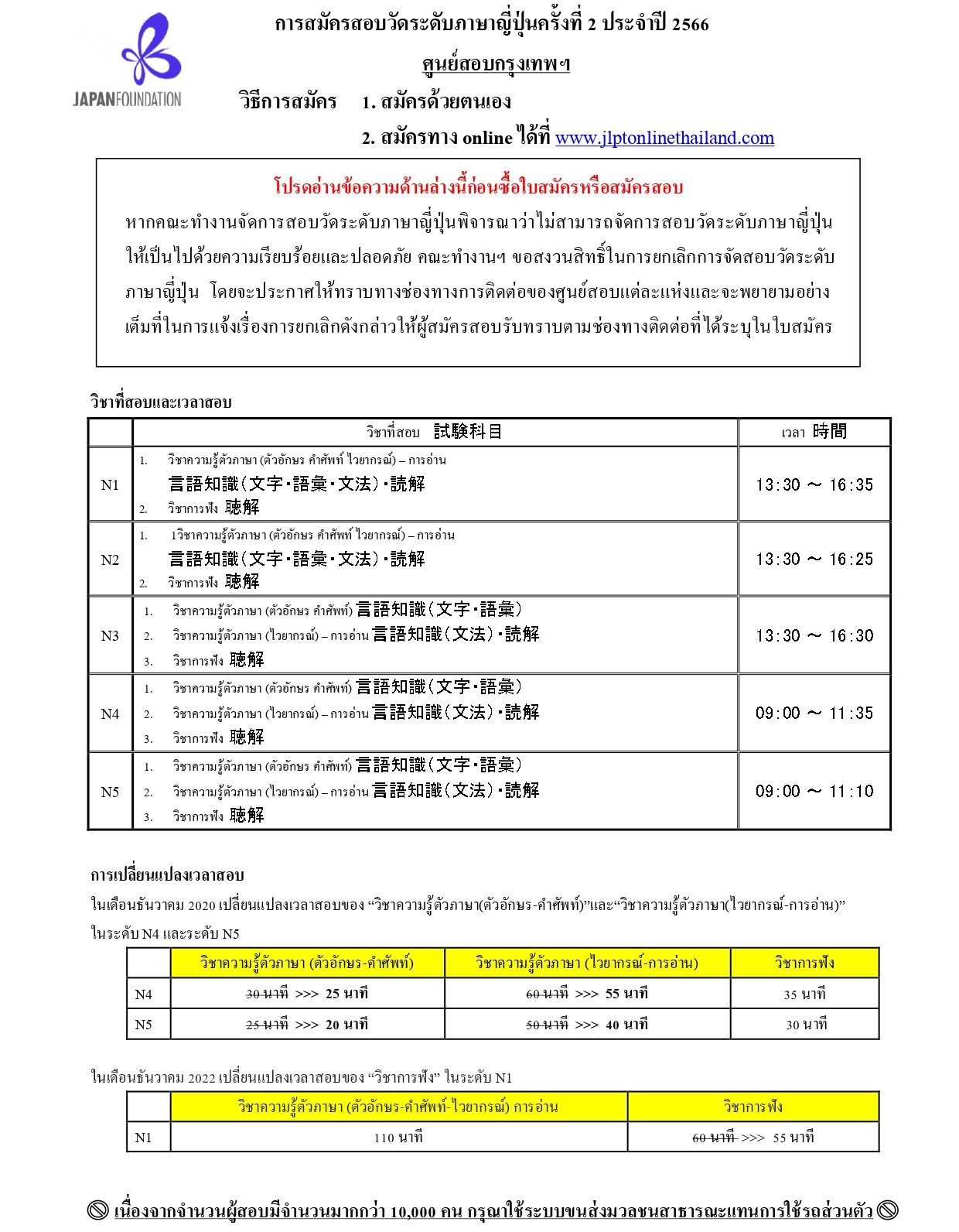 เปิดรับสมัครสอบวัดระดับภาษาญี่ปุ่น (JLPT) ครั้งที่ 2 ประจำปี 2566 ขยายเวลาปิดรับสมัครแบบออนไลน์ ...